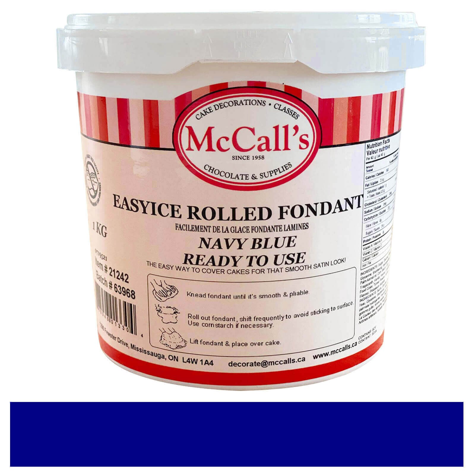 Navy Blue Rolled Fondant 1 kg for Cake Covering |McCall's