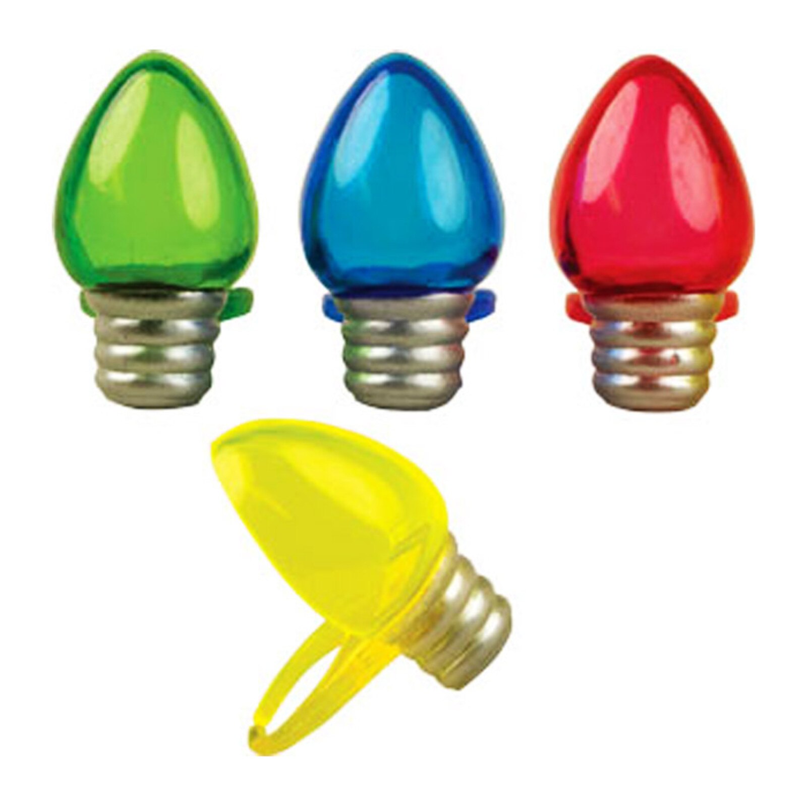 Christmas Light Bulb Rings Craft Using Shower Curtain Rings And
