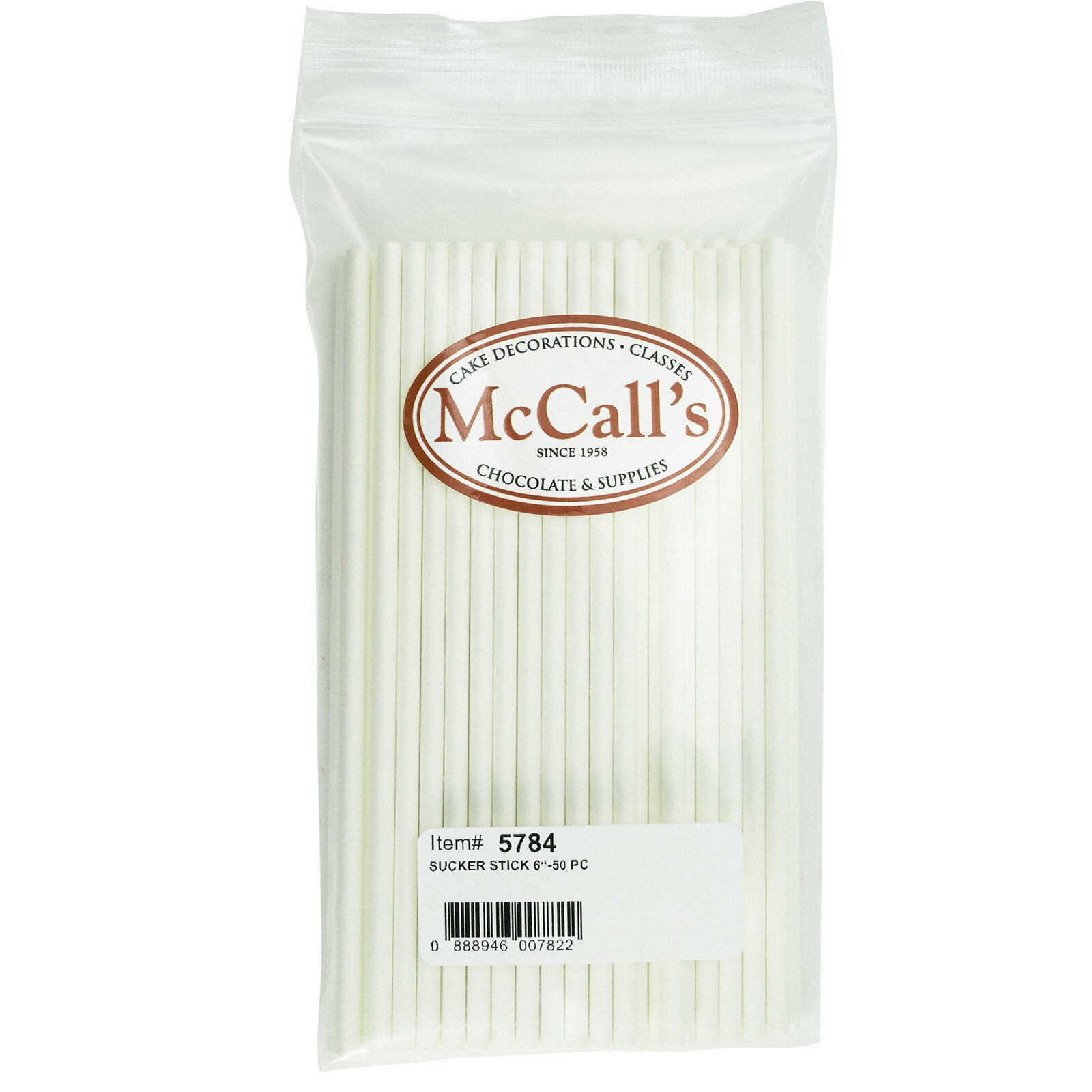 Lollipop & Sucker Sticks 6" - pack of 50 | McCall's