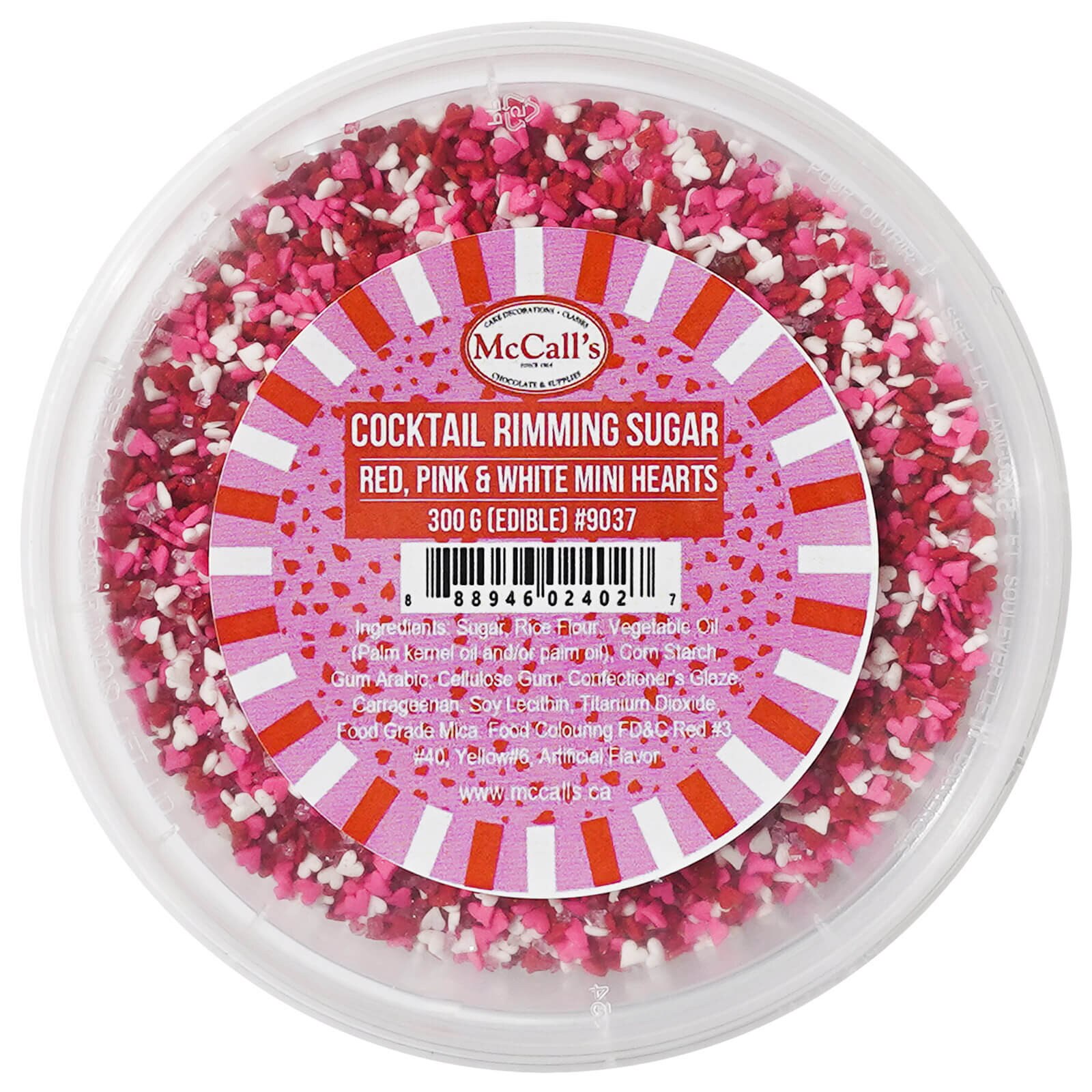 Cocktail Rimming Sugar Red Pink White Mini Hearts | McCall's