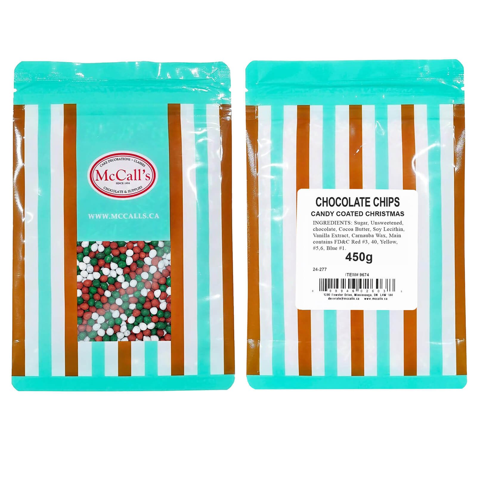 Christmas Candy Coated Chocolate Chips 450 g | McCall's