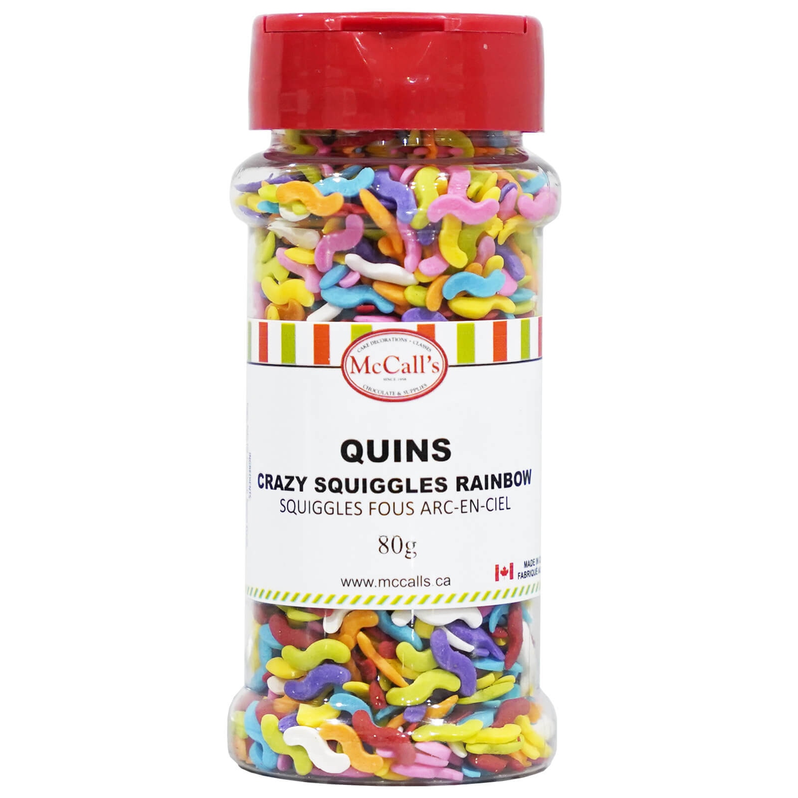 Quins Crazy Squiggles Rainbow Sprinkles, 80 g | McCall's